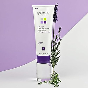 Andalou Naturals Lavender Thyme Botanical Shave Cream, 8 Ounce