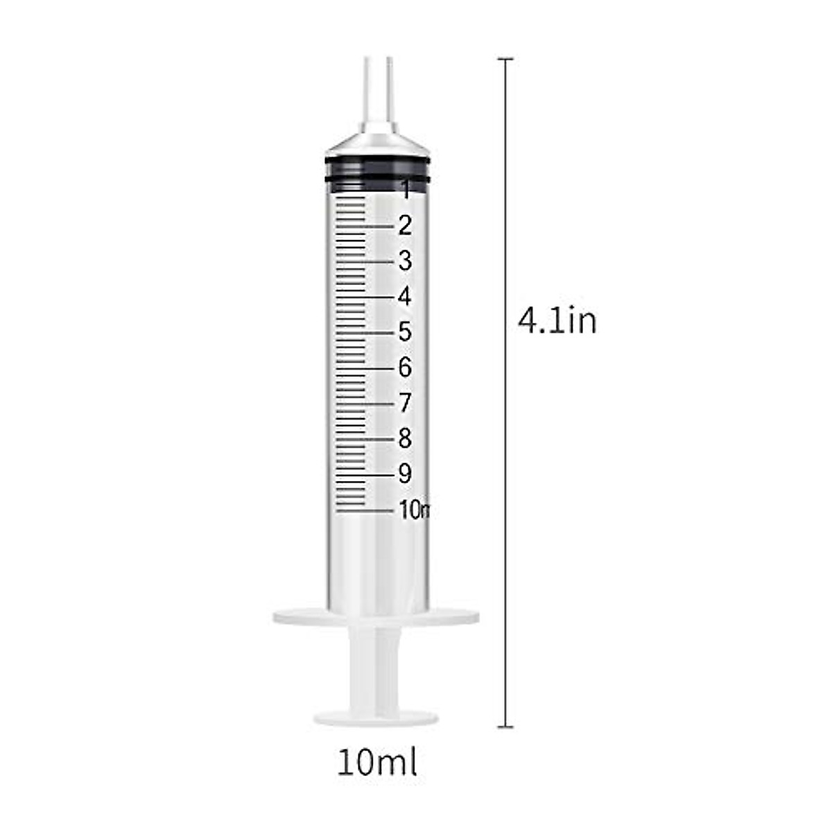 6 Pack - 10ml Plastic Syringe with Measurement, No Needle Suitable for Refilling and Measuring Liquids, Feeding Pets, Oil or Glue Applicator