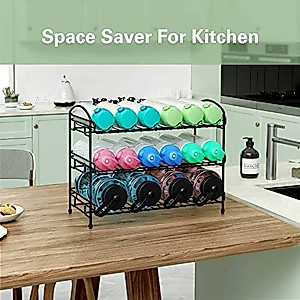 Zarler Water Bottle Organizer Rack, 3-Tier Water Bottle Storage Holder No Tools Assembly, Stackable Water Bottle Organizers Shelf for Cabinet Kitchen Pantry Countertop
