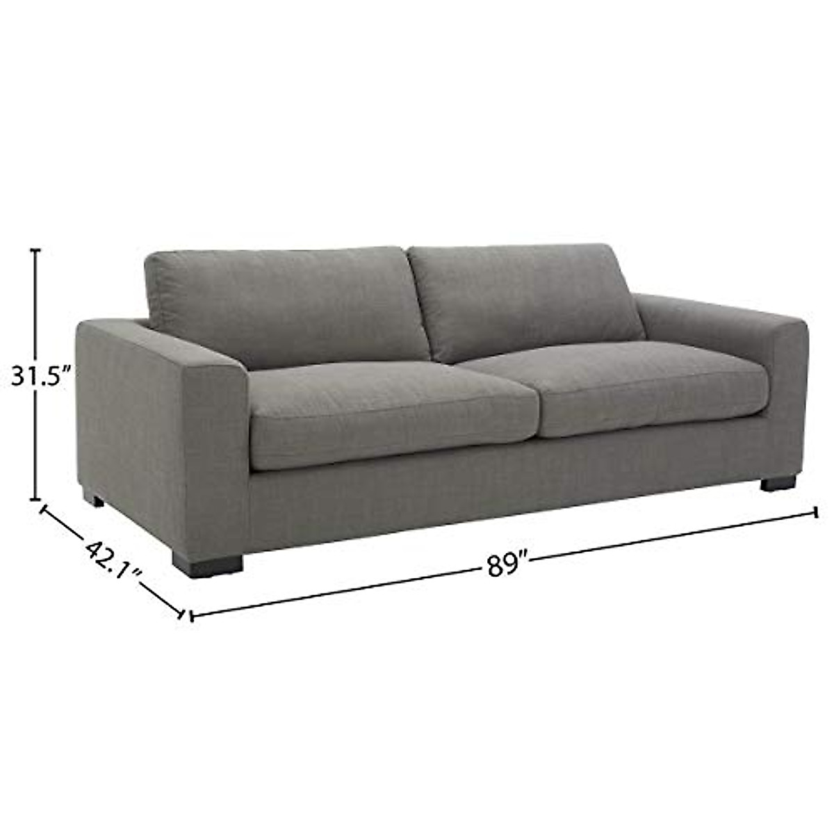 Amazon Brand - Stone & Beam Westview Extra-Deep Down-Filled Sofa Couch, 89"W, Smoke