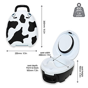 My Carry Potty - Cow Travel Potty, Award-Winning Portable Toddler Toilet Seat for Kids to Take Everywhere