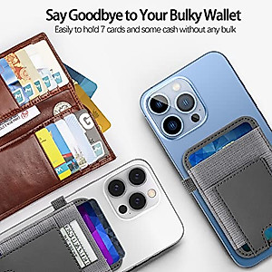 Magnetic Card Wallet Holder for MagSafe, Magsafe Wallet for Apple iPhone 14 Pro Max/14 Pro/14/14 Plus/13/12, MagSafe Leather Wallet, Magnetic Card Holder for iPhone 14/13/12 Series, Fit 7 Cards, Gray