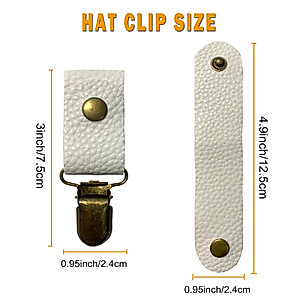 3 PCS Hat Clip for Travel, Portable Leather Clips for Holding Cap on Bag, Travel Hat Clip for Purse Backpack Luggage (3PCS Black)