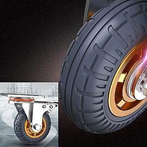 Rubber Industrial Castors, Swivel Rubber Casters with Brake, Rubber Swivel Caster Wheel, Castor Wheels Heavy Duty Swivel Trolley Furniture Caster with Brakes, 4 Pieces 75MM Castor Wheel (Size : 125mm