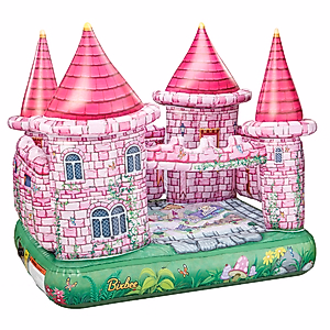 Bixbee Inflatable Pink Princess Castle, Indoor Toddler Playhouse for Kids 3+, Sleepover Mattress Playhouse for Girls & Boys with Built in Motor, Inflates to Over 5ft Tall, Childrens Play House