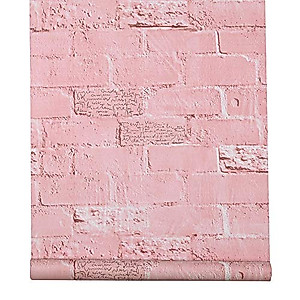 LovingWay English Quotes Drawer Liner 17.7x177 Inch Decor Classroom Wall Easy-to-Install PVC Corner Shelving Paper Pink Bricks