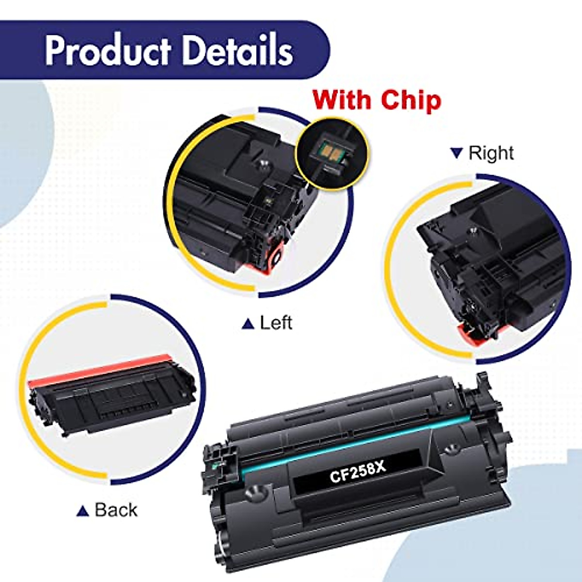 INFITONER 58X CF258X Toner Cartridge: 2 Pack (with Chip, High Yield) Replacement for HP CF258X 58X 58A CF258A MFP M428fdw M428fdn M428dw M404 M428 Pro M404n M404dn M404dw Printer (Black)