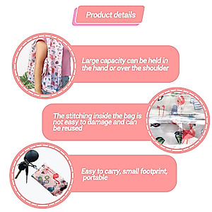 ACPETTY 10 Packs Foldable Reusable Grocery Bags Cute Animal Dog Bird Owl Shopping Bag with Long Handle Lightweight Horse Tote Bags for Groceries Supermarket Christmas Birthday