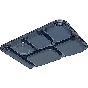 Carlisle FoodService Products Right Hand 6-Compartment Melamine Tray 14.5" x 10" - Café Blue