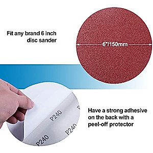 S SATC Premium PSA Sanding Discs 6 Inch 100 PCS 60 80 120 180 240 320 400 600 800 1000 Grit Aluminum Oxide Self Stick Adhesive Sanding Discs for Random Orbital Sander and Belt Disc Sander