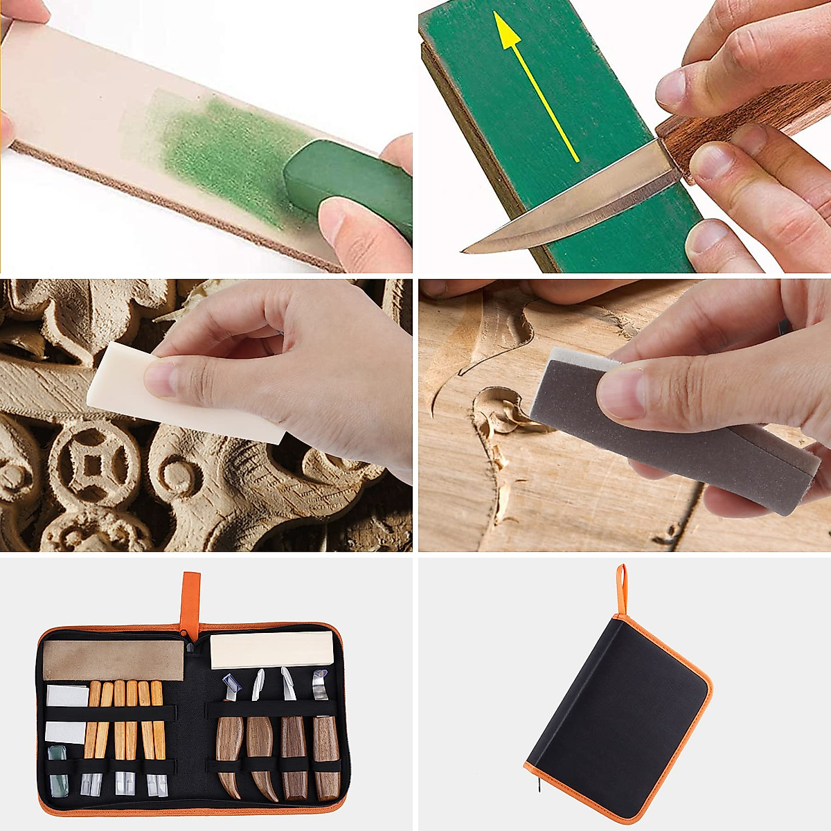 26-in-1 Wood Carving Kit with Detail Wood Carving Knife, Whittling Knife, Wood Chisel Knife, Gloves, Carving Knife Sharpener for Spoon, Bowl, Kuksa Cup (26PCS)