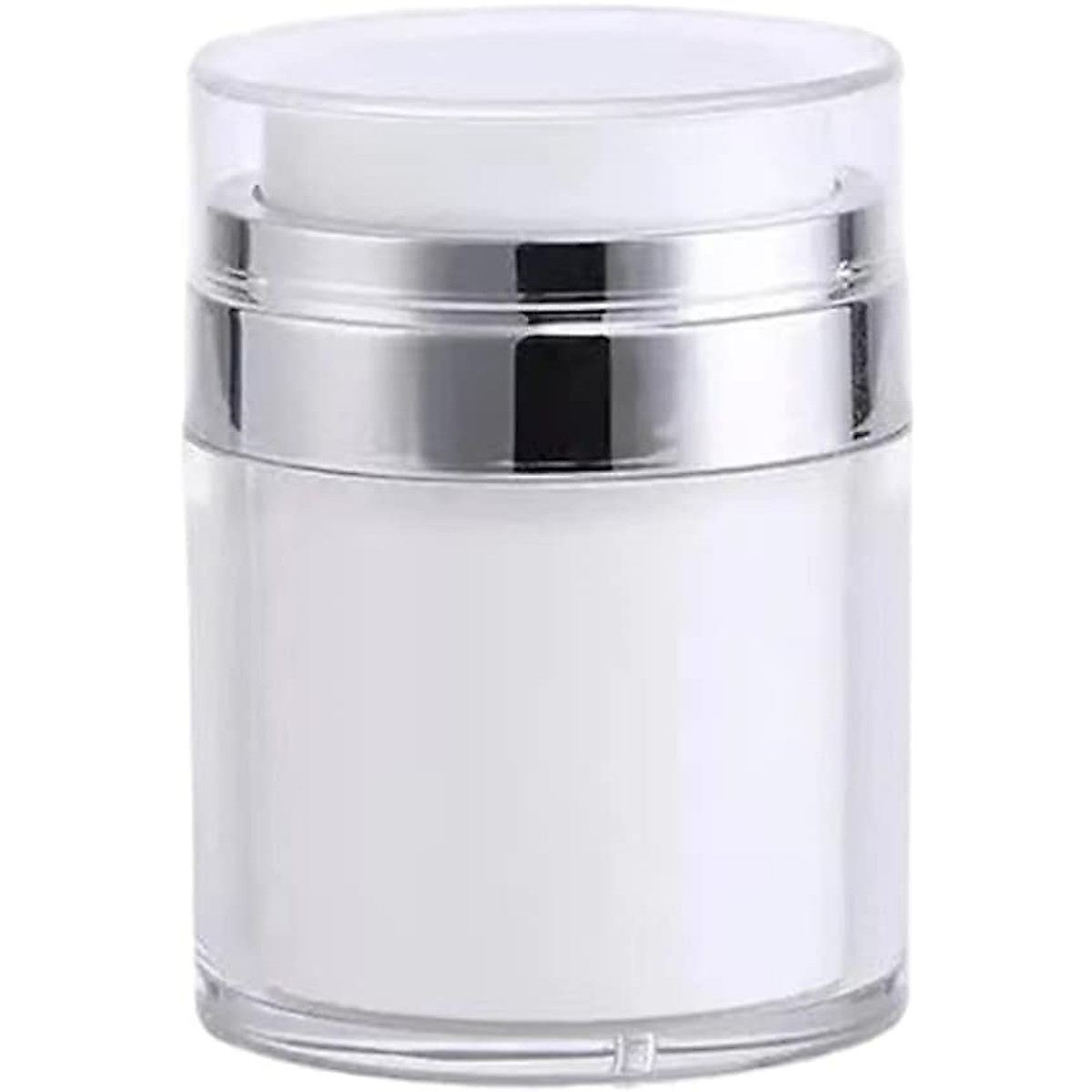 Airless Pump Jar,Cream Jar Vacuum Bottle, Empty Refillable Cosmetic Air Pump Jars Bottles, Portable Airless Lotion Sample Container Pot, Leak-Proof DIY Portable Travel Makeup Containers (15ML)