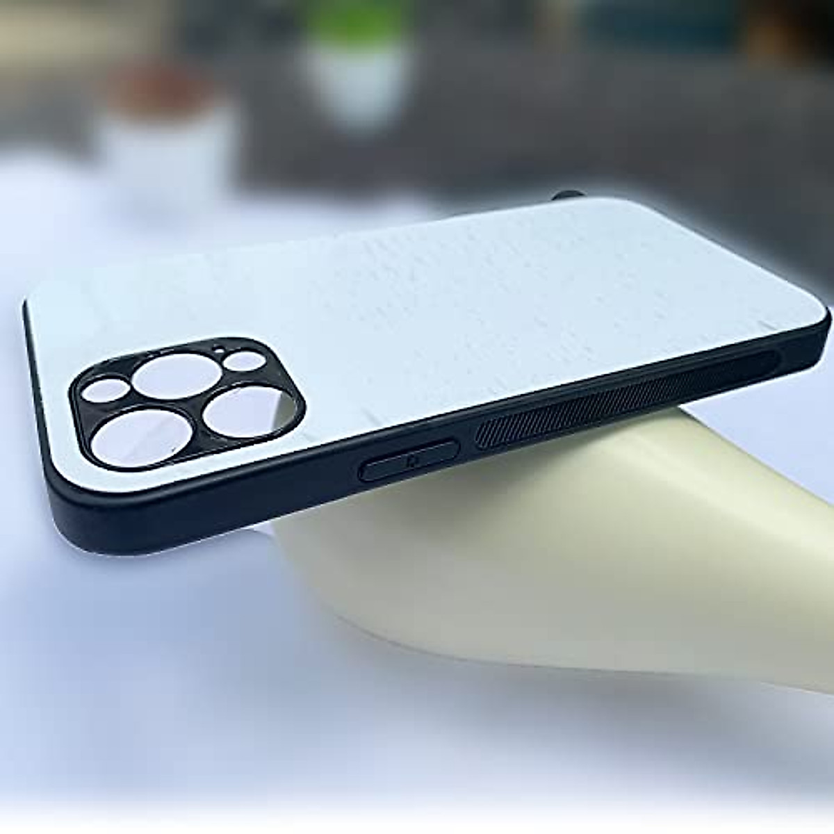 JUSTRY 5PCS Sublimation Blanks Phone Case Covers Compatible with Apple iPhone 12 Pro Max, 6.7 Inch,Easy to Sublimate DIY, 2 in 1 2D Soft Rubber TPU Heat Transfer Pure White Finish