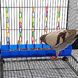 2 Pack Large Pigeon Feeder Thick Durable Slot Container Feeding Dish Food Dispenser Tool for Pigeon Chicken Duck Bird Poultry (Length: 16")