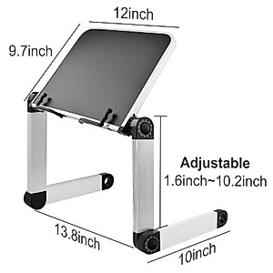 Book Stand Laptop Stand Adjustable Book Holder Tray with Page Paper Clips Ergonomic Multi Heights Angles Adjustable Cooking Bookstands for Textbook Recipe Magazine Laptop Tablet Portable