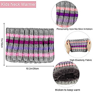 Hicdaw 2Pcs Kids Winter Hat and Scarf Set Winter Hats for Kids Toddler Beanie Hat Fleece Lined Scarf for Boys Girls 2-8 Years