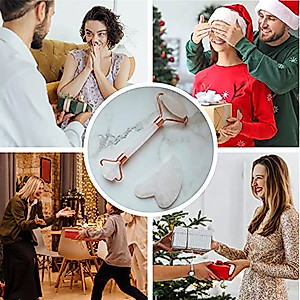 CUTELIILI Pink Gua Sha Facial Tools, Skin Care Products,Face Roller & Jade Roller for Face Care to Reduce Wrinkles and Lifting