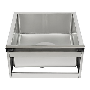 Commercial Mop Sink Floor Basin 24x24x13" 304 Stainless Steel Mop Service Basin with Quick Draining Filter Basket Household Mop Bucket Single Bowl Kitchen Sink Prep&Utility Sink