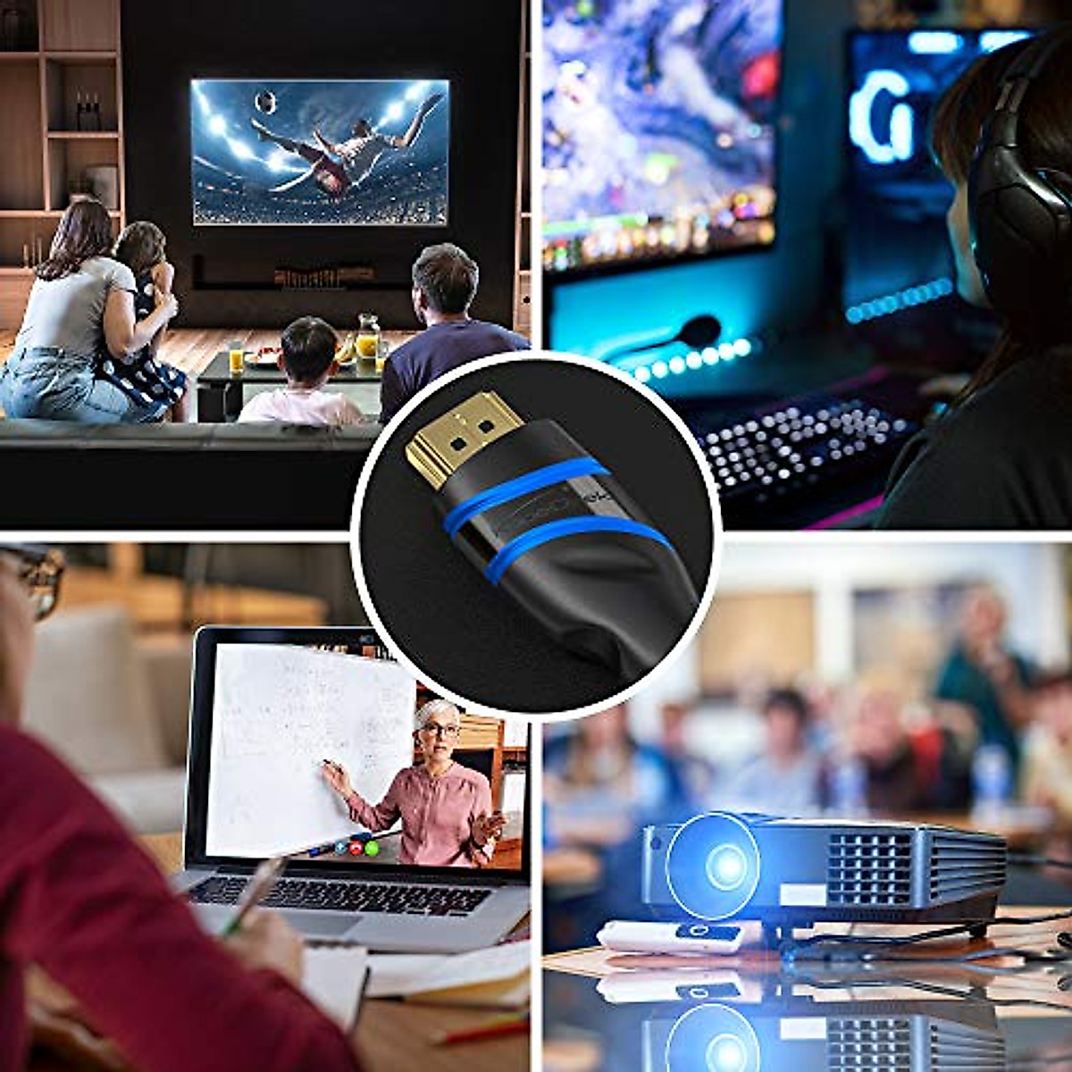 KabelDirekt – 8K HDMI Cable, HDMI 2.1 – 6ft – Certified HDMI Cable for PS5 and Xbox Series X/S – Developed in Germany (Ultra High Speed HDMI Cable for 8K@60Hz, PC/Console and Monitor/TV – Blue/Black)