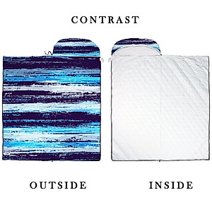 Sleeping Bag Sleep Bag Watercolor Stripe Blue Navy Abstract Retro Cover Mat for Travel Camping Hiking Women Men Adult 3 Seasons Cold Warm Weather