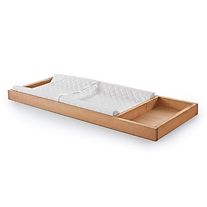Simply Nursery Retro Removable Changing Tray | Mid-Century Design Nursery Retro Collection Furniture | Eco-Friendly, Sustainable, Handmade Solid Brazillian Pine Wood | Hazelnut Finish