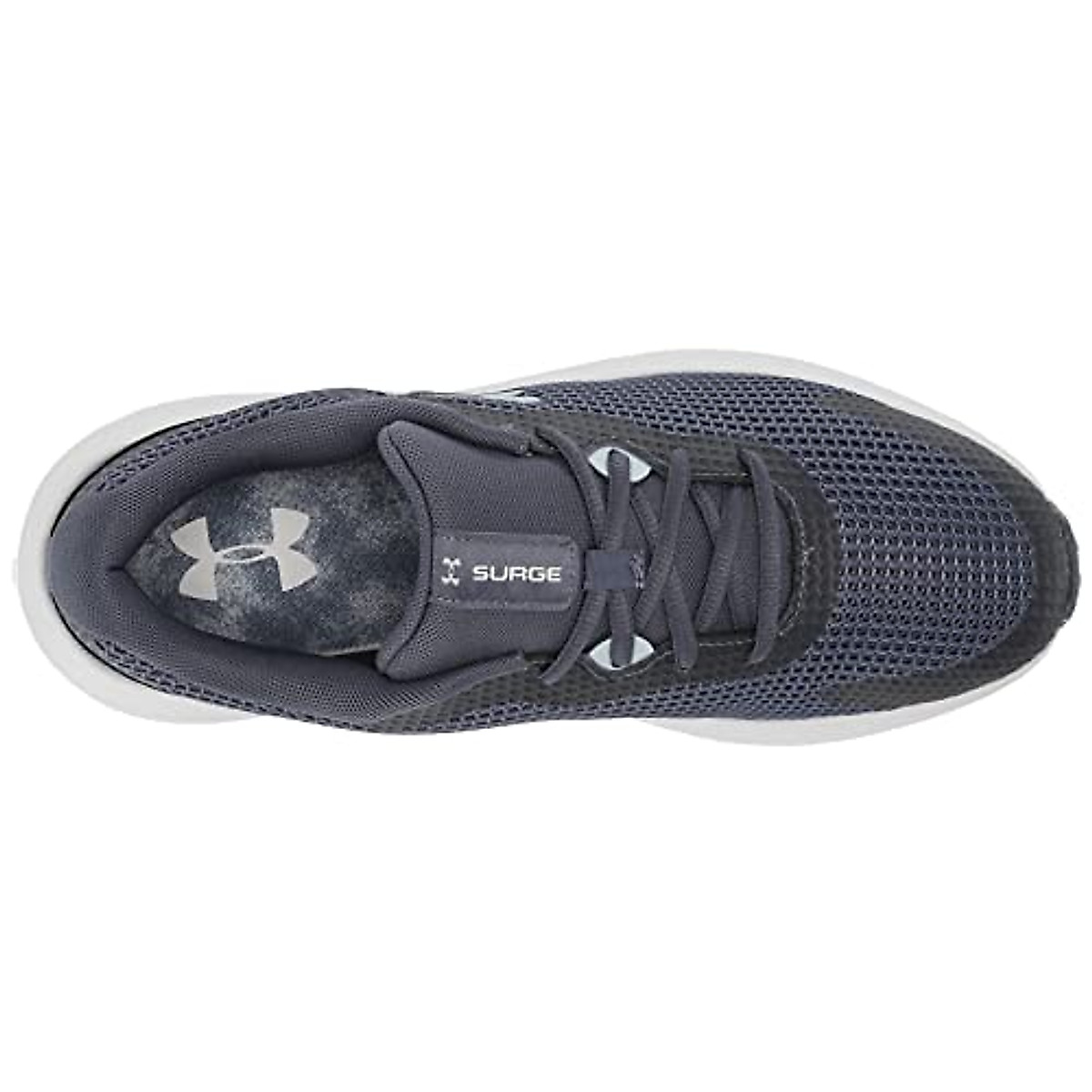 Under Armour Women's Surge 3 Print, (400) Downpour Gray/Harbor Blue/Metallic Harbor Blue, 7, US