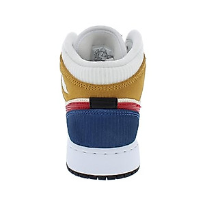 Nike Air Jordan 1 Mid GS White/Gym Red-Black DR6957 100 (us_Footwear_Size_System, Big_Kid, Men, Numeric, Medium, Numeric_4)