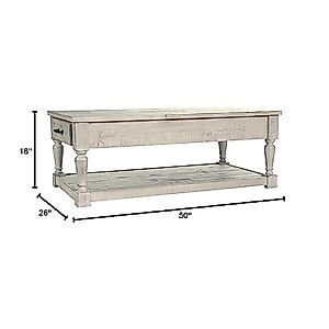 Signature Design by Ashley Shawnalore Rectangular Rustic Cocktail Table, Whitewash
