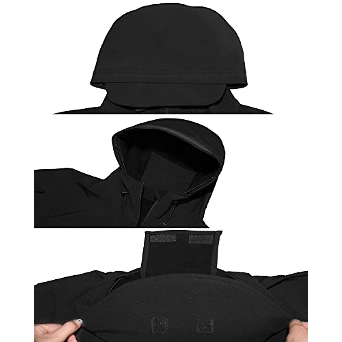 FREE SOLDIER Men's Outdoor Waterproof Soft Shell Hooded Military Tactical Jacket (Black X-Large/US)