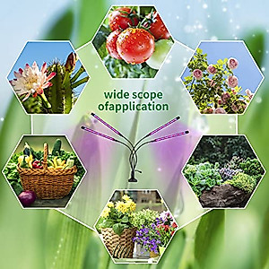 Grow Lights for Indoor Plants, GooingTop LED Grow Light for Seed Starting with Red Blue Spectrum, 4/8/12H Timer, 10 Dimmable Levels & 3 Switch Modes, Adjustable Gooseneck Suitable for Various Plant
