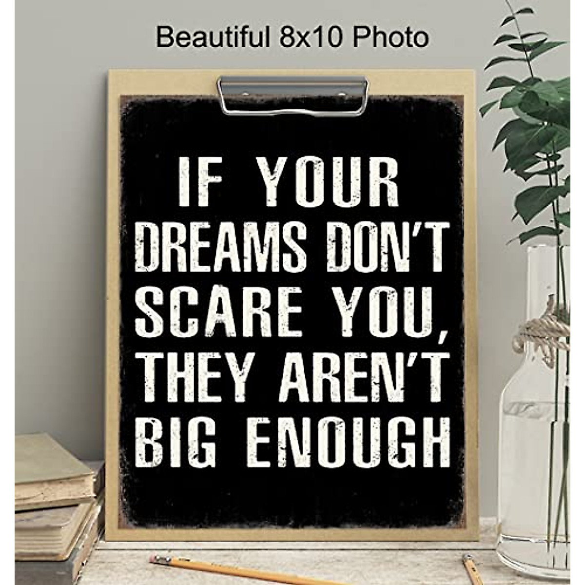 Muhammad Ali Poster Wall Art - 8x10 Motivational Posters - Sports Wall Decor - Gym, Man Cave, Bar, Bedroom, Home Office Decor - Inspirational Positive Quotes Sayings - Men, Boys, Entrepreneur Gifts