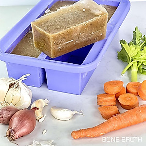 FOODBLOX by TWO2s 2 pk Silicone Freezer Molds with Lid. 3 & 4 Cavity Silicone Container. For Food Storage Cubes, Soup Cubes, Freezer Meal Containers, Silicone Baby Food Freezer Storage Tray