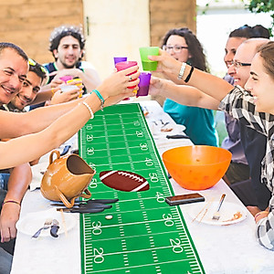 Tegeme 2 Pieces Thanksgiving Football Fall Leaves Table Runner Seasonal Autumn Harvest Kitchen Dining Table Decor Football Table Runner for Home Football Party Decoration, 14 x 72 Inch (Party)