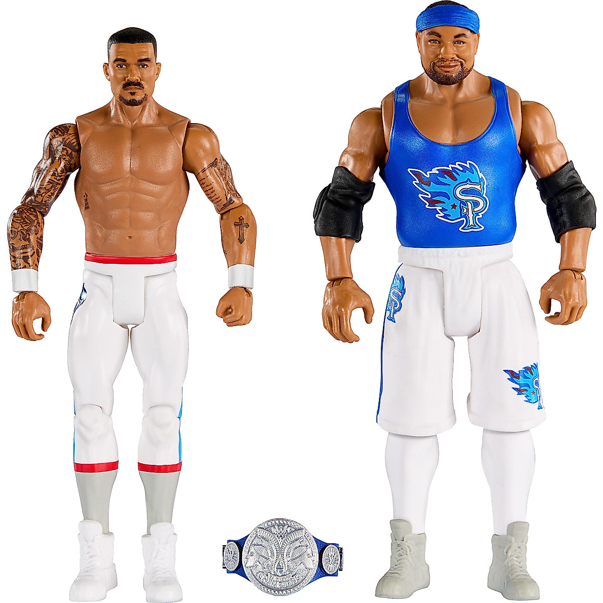 Mattel WWE Cody Rhodes vs Austin Theory Championship Showdown Action Figure 2-Pack with Championship, 6-inch