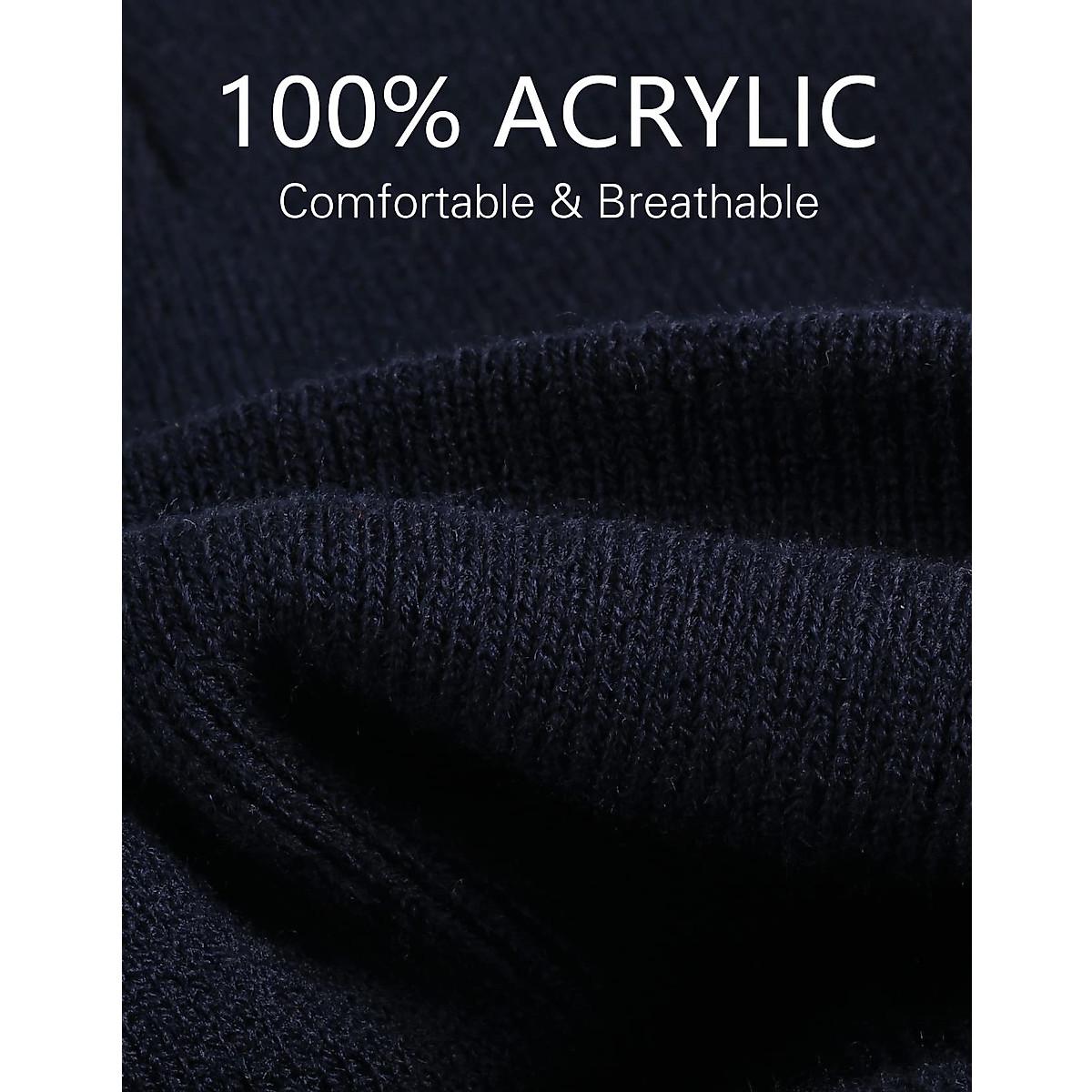 Winter Beanie Acrylic Winter Hats for Women Men Soft Warm Unisex Cuffed Beanie (Black)