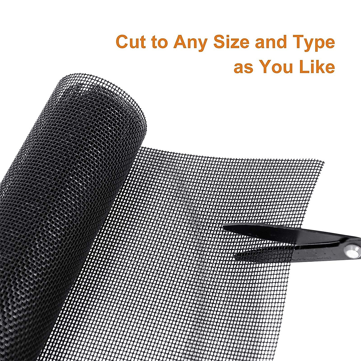 MAGZO Pet Proof Window Screen Door Replacement Mesh, 48" W x 99" L, Vinyl Coated Polyester Fabric Heavy Duty, Dog Cat Net for Sliding Glass/Patio/Balcony/Porch/Pool/Back Deck Windows Doors, Black