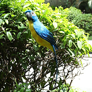 Homyl Fake Artificial Parrot Feathered Bird Budgie Garden Home Decoration - Blue