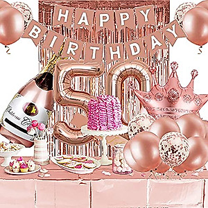 50th Birthday Decorations for Women, Rose Gold 50th Birthday Party Decoration for Her, 50th Happy Birthday Banner Kits Rosegold Balloons Decoration for Girls Women 50th Birthday Party Supplies