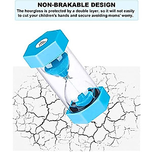 Sand Timer 2 Minute Hourglass Timer： Colorful Sand Clock 2 Minute, Small Blue Sand Watch 2 Minute, Plastic Hour Glass Sandglass Timer for Kids, Games, Decorative, Classroom, Kitchen,Toothbrush Timer