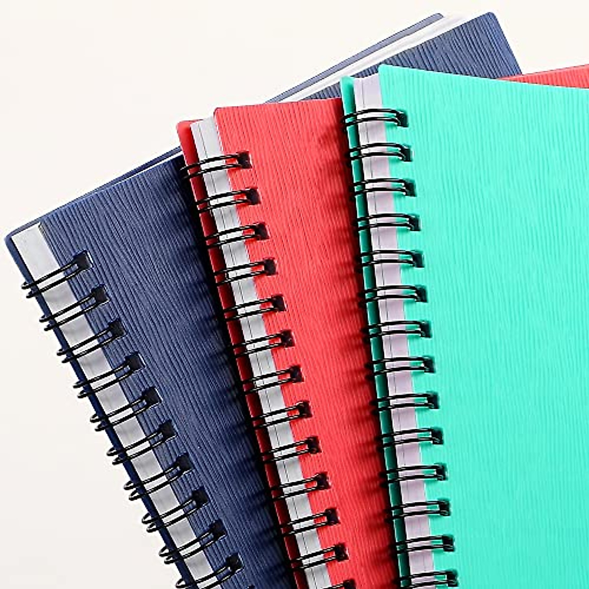 FLYING EAGLE Premium 4x6 Small Spiral Notebook 3 Pack A6 Mini Journal Plastic Hardcover 8mm Ruled Notebook 3 Color 468 Pages for School Work