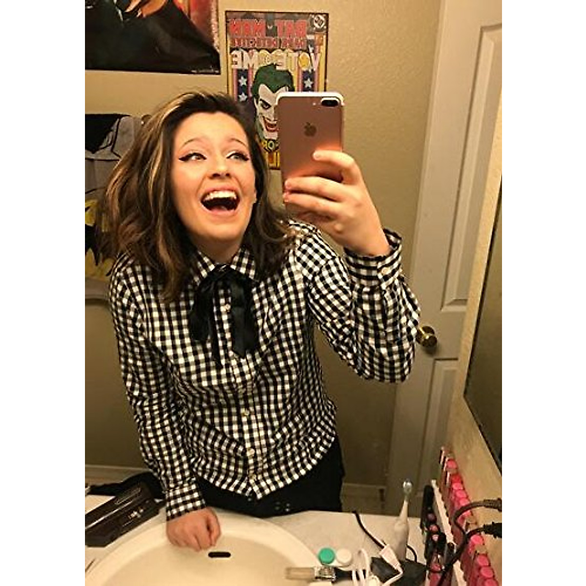 Women Long Silk Bow Tie, Ladies Satin Self Necktie/Ribbon BowTie For T-shirt Decoration Valentine's Day Gift W-B-T1 (black)