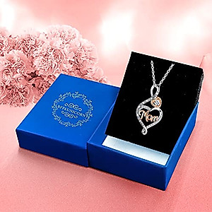 BFF&UNICORN Gifts for Mom,Sterling Silver Heart Infinity Mom Necklaces for Women,Birthday Mothers Day Jewelry Gifts for Mom from Daughter Son