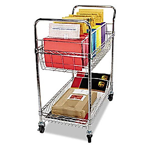 Alera Carry-All Mail Cart, 2-Shelf, 34-7/8w x 18d x 39-1/2h, Steel (MC343722CR)