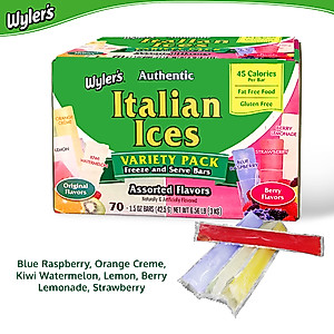Wyler's Authentic Freezer Pops, Original, 70 Count ((35) Original & (35) Berry/Cherry)