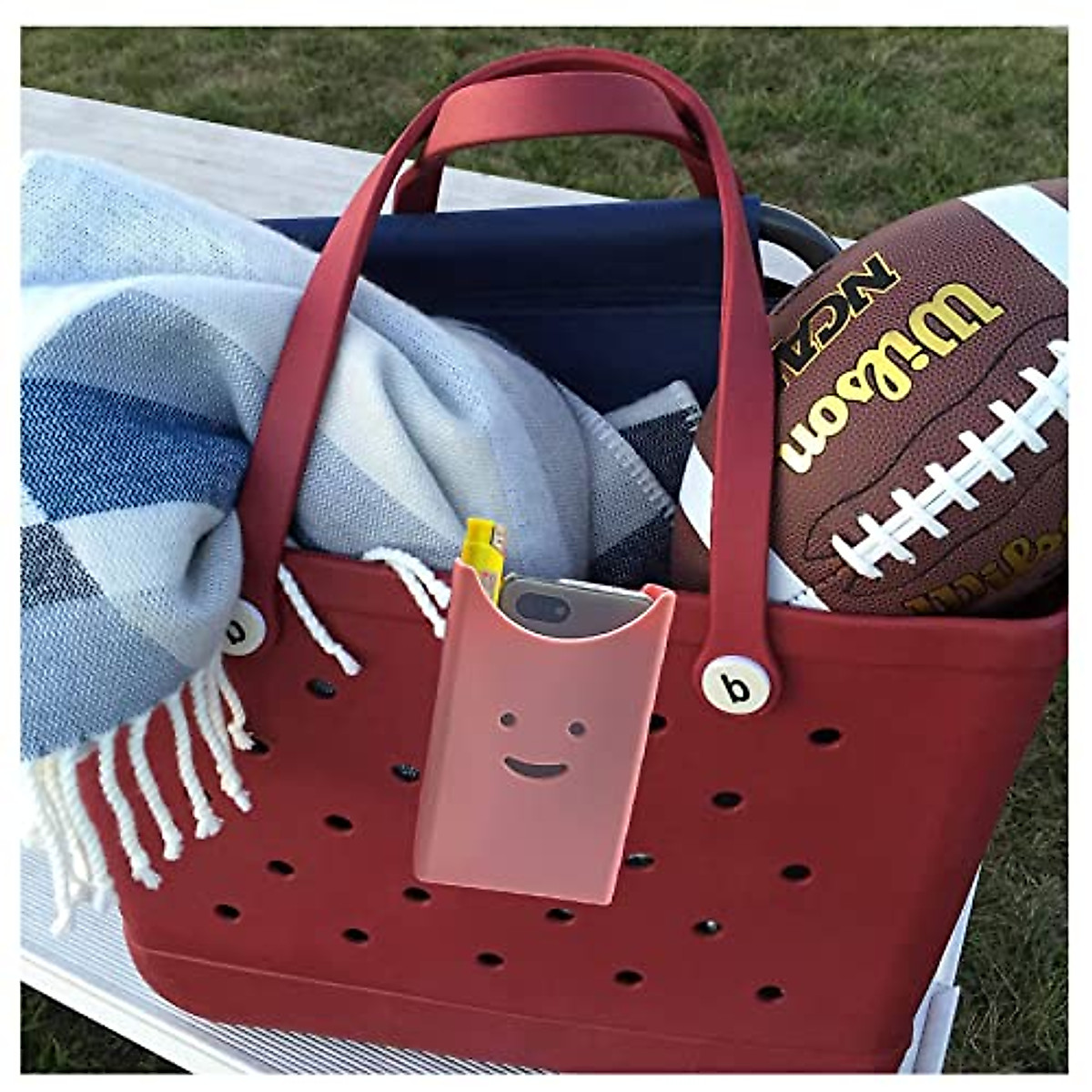 UQOOQFA Phone Holder Insert Accessory Compatible with Bogg Bags, Soft Rubber Accessories for Bogg Bag Decorative Charm Inserts for Storage Phone Case Key Lipstick Sunglass Wallet (Pink)