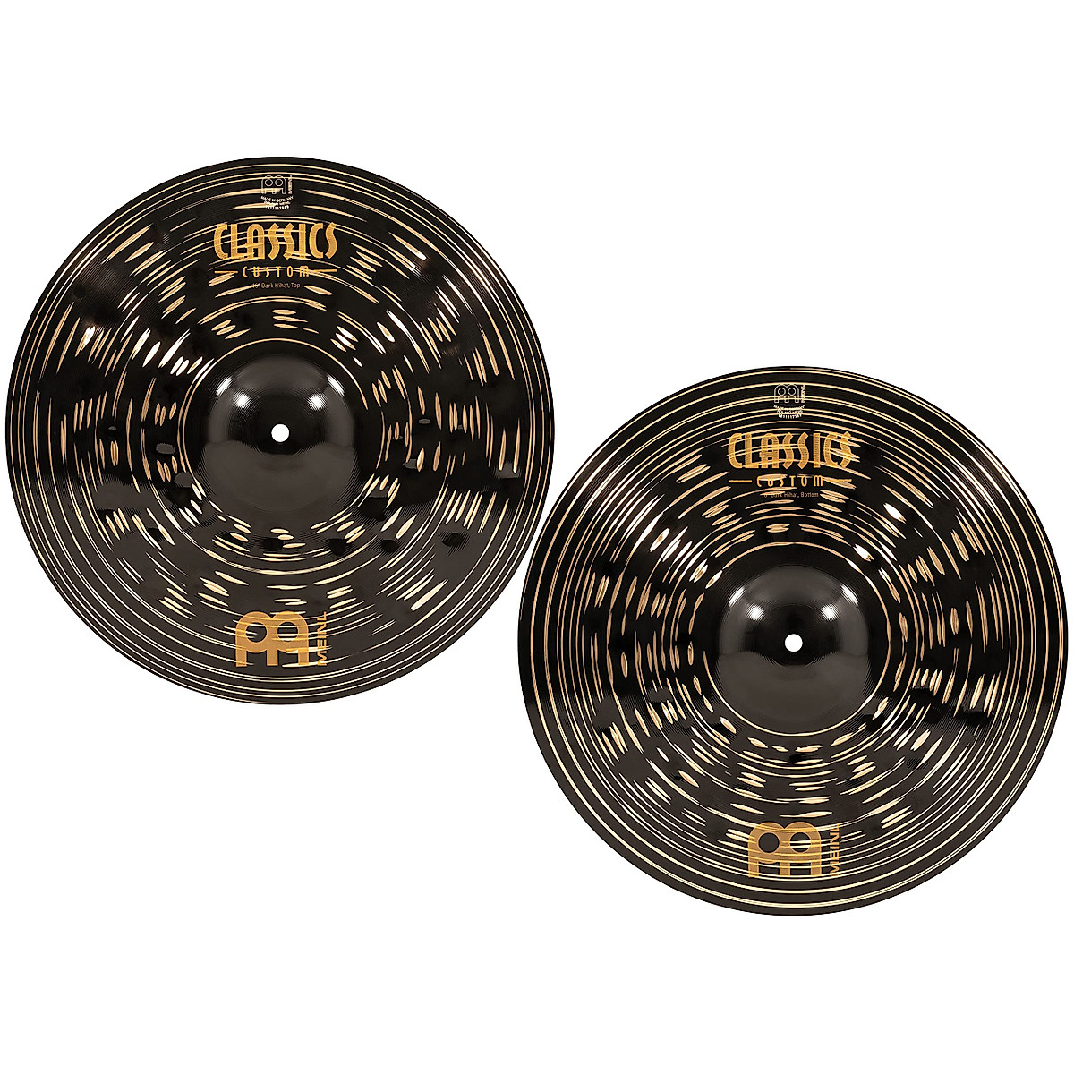 Meinl Cymbals Classics Custom Dark 16" Hihat Cymbals for Drum Set, Pair — Made in Germany — B12 Bronze, 2-Year Warranty (CC16DAH)