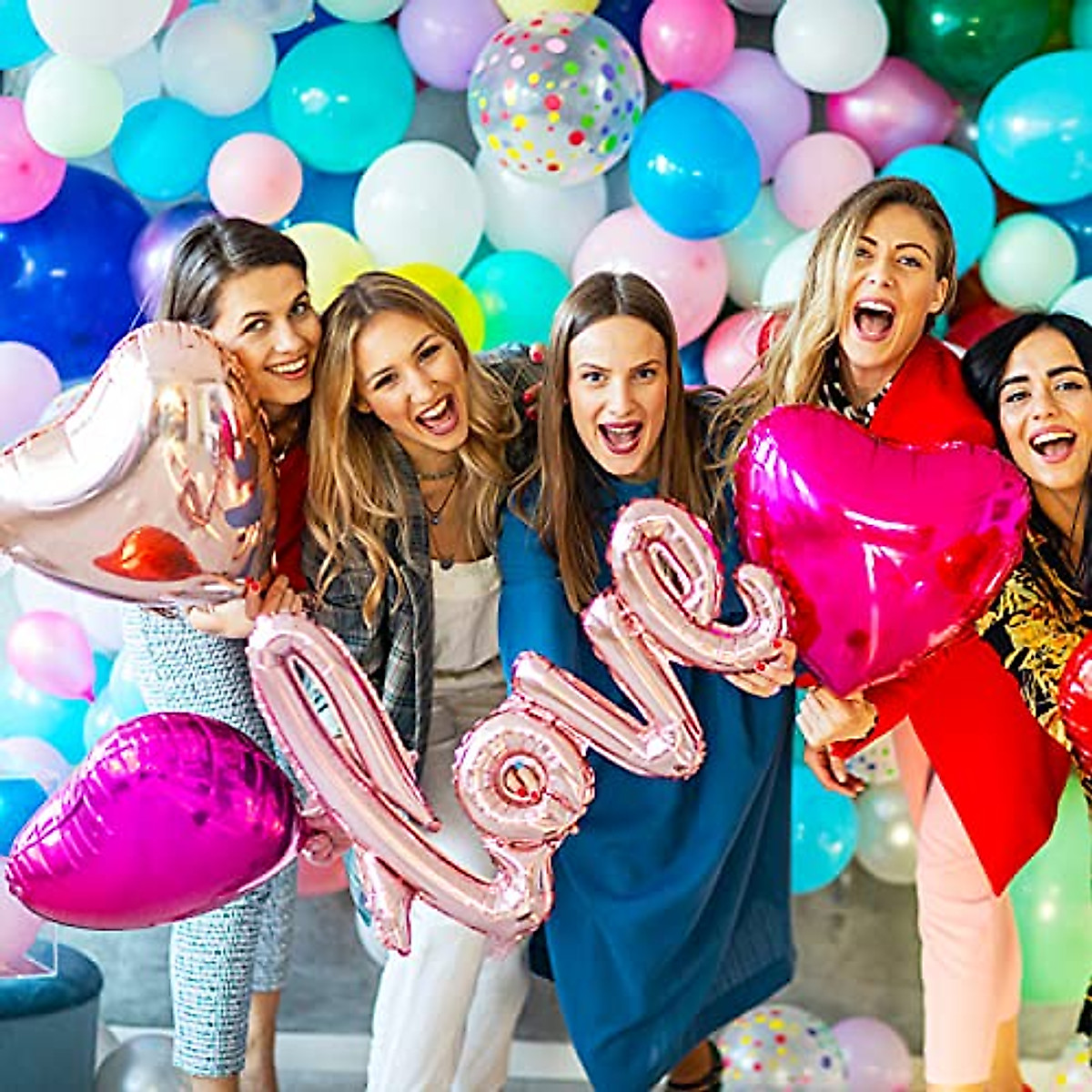 Simple polymer 18 inch Pink Heart Balloons Foil Balloons Mylar Balloons for Party Decoration, Pack of 20