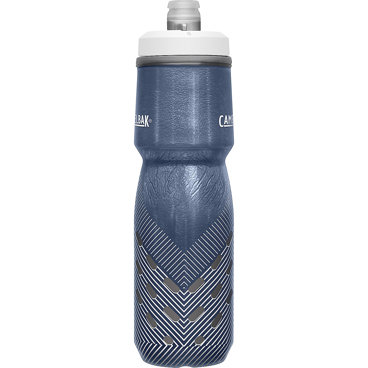 CamelBak Podium Chill Insulated Bike Water Bottle - Easy Squeeze Bottle - Fits Most Bike Cages - 24oz, Navy Perforated
