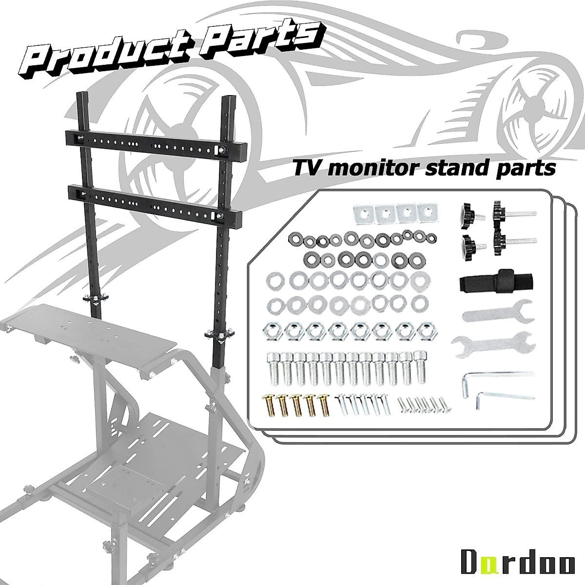 Dardoo Racing Simulator Cockpit Monitor Mount Fits for Logitech/Thrustmaster G923 G29 G920 Wheel Frame,Xbox One,PC,Excluding Steering Wheel,Shift Lever,Pedals,Seat and Racing Frame