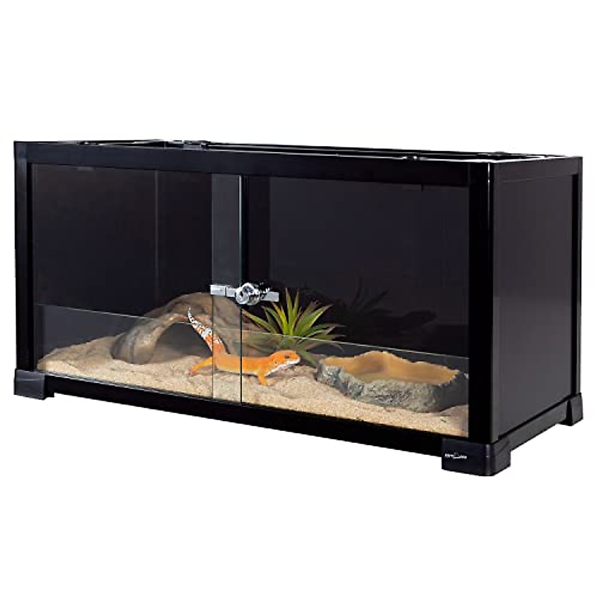 REPTI ZOO Glass 15 Gallon Reptile Tank 24" X 12" X 12", Black-Tinted ECO Reptile Terrarium